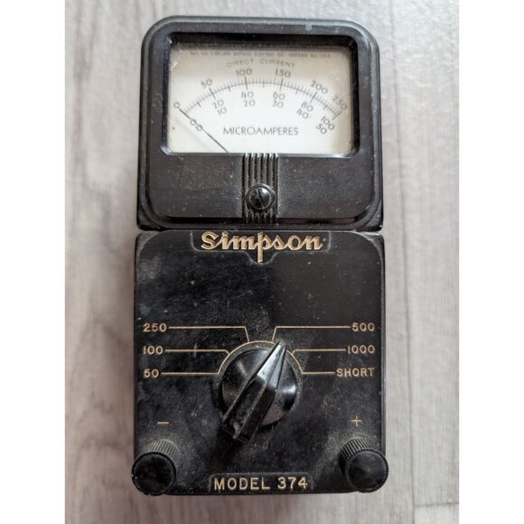 Simpson | Other | Vintage Simpson Ac Voltmeter Model 374 Microamperes ...